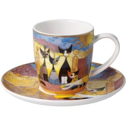 Goebel Espressotasse Rosina Wachtmeister - "Macchia e amici", Fine China-Porzellan, aus sehr hochwertigem Fine Bone China, braun