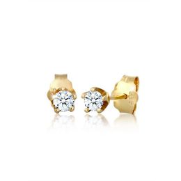 Elli DIAMONDS Paar Ohrstecker Klassisch Elegant Diamant (0.22 ct) 585 Gelbgold, weiß
