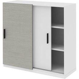 Röhr-Bush röhr Schiebetürenschrank quantum, 180/3D6/9020-39-R1 weiß, hellgrau 2 Fachböden 120,0 x 41,9 x 112,5 cm