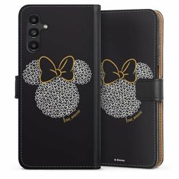 DeinDesign Handyhülle Minnie Mouse Disney Muster Minnie Black and White, Samsung Galaxy A13 5G Hülle Handy Flip Case Wallet Cover, schwarz