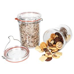 Luigi Bormioli Vorratsglas 2er Set Lock-Eat Einmachgläser mit Deckel - 0,75L + 1,0L, Glas