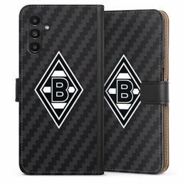 DeinDesign Handyhülle Gladbach Borussia Mönchengladbach Carbon Borussia Raute Carbon, Samsung Galaxy A13 5G Hülle Handy Flip Case Wallet Cover