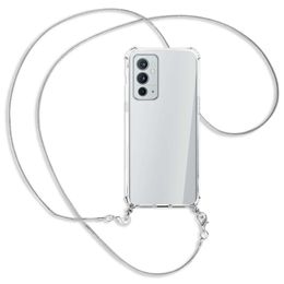 mtb more energy Handykette für OnePlus 9RT 5G (MT2110, 6.62) [MK], Umhängehülle mit Metallkette [NC-525-MK], silberfarben, silberfarbene Kette Snake