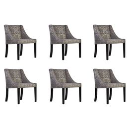 JVmoebel Stuhl 6x Stühle Stuhl Polster Design Lounge Club Sitz Lehn Garnitur Sessel