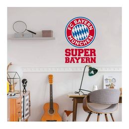 FC Bayern München FC Bayern München Wandtattoo Fußball Wandtattoo FCB München Logo Rot kariert Schriftzug Super Bayern