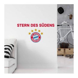 FC Bayern München FC Bayern München Wandtattoo Fußball Sticker FCB Logo Stern des Südens Schriftzug ROT