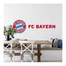 FC Bayern München FC Bayern München Wandtattoo Fußball Wandtattoo FC Bayern München Logo kariert Rot Blau FCB Schriftzug