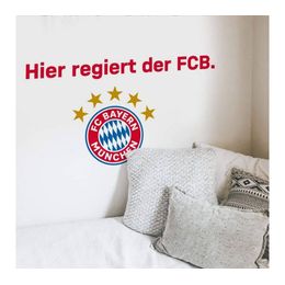 FC Bayern München FC Bayern München Wandtattoo Fußball Wandtattoo FC Bayern München Logo Stern Hier regiert der FCB