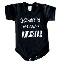 Babymajawelt Kurzarmbody Baby Body "Daddy´s Little Rock Star" schwarz