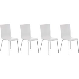 CLP 4er-Set Wartezimmerstuhl PEPE mit ergonomisch geformten Holzsitz und Metallgestell I 4x Konferenzstuhl In verschiedenen Farben erhältlich