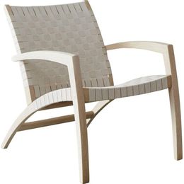 Hammel Furniture Loungesessel Findahl by Hammel Luna, aus massiver Eiche, Sitz und Rückenlehne aus geflochtenem Gurtband, beige