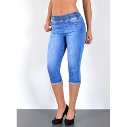 ESRA Caprijeans J460 High Waist Capri Jeans mit elastischem Gummibund