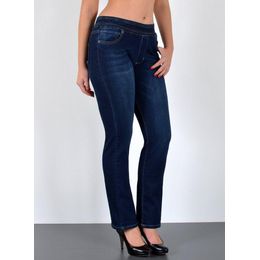 ESRA Straight-Jeans J500 High Waist Straight Fit Jeans mit elastischem Gummibund Damen