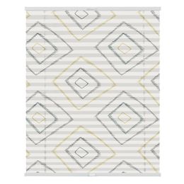 LICHTBLICK Plissee Klemmfix, ohne Bohren, blickdicht, Stripy Boho Rectangle - Beige