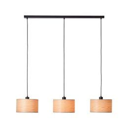 Brilliant Lampe, Romm Pendelleuchte 3flg holz hell/schwarz, 3x A60, E27, 52W, Kabel k&uuml;rzbar / in der H&ouml;he einstellbar