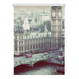 LICHTBLICK Rollo Klemmfix, ohne Bohren, Verdunkelung, London Westminster - Grau