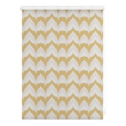 LICHTBLICK Rollo Klemmfix, ohne Bohren, blickdicht, Boho Zig Zag - Gelb