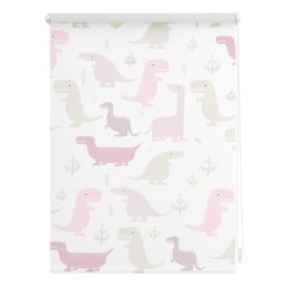 LICHTBLICK Rollo Klemmfix, ohne Bohren, Verdunkelung, Dino - Pink