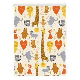LICHTBLICK Rollo Klemmfix, ohne Bohren, Verdunkelung, Cute Animals - Gelb