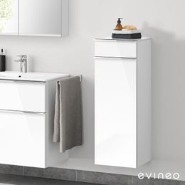 Evineo ineo4 Seitenschrank B: 35 H: 100 T: 37 cm, mit 1 Schublade, mit 1 T&uuml;r, mit Griff, Anschlag: rechts wei&szlig; hochglanz BE0210WH