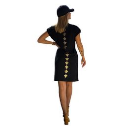 KR-Industries Minikleid Kleid Lilie mit goldenen Applikationen auf der Vorder- und Rückseite