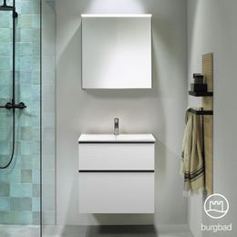 Burgbad Fiumo Badmöbel-Set Waschtisch mit Waschtischunterschrank und Spiegelschrank, SFXV062RF3956C0001G0200,