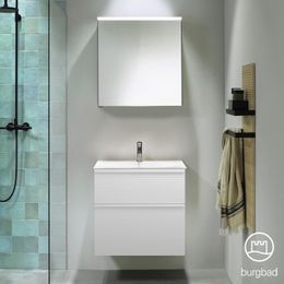 Burgbad Fiumo Badmöbel-Set Waschtisch mit Waschtischunterschrank und Spiegelschrank, SFXV062RF3956C0001G0223,