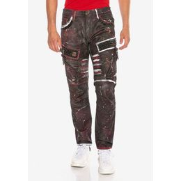 Cipo & Baxx Cipo & Baxx Bequeme Jeans CD636 in extravagantem Look, rot