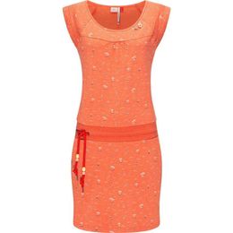 Ragwear Sommerkleid Penelope leichtes Baumwoll Kleid mit Print, orange|rot