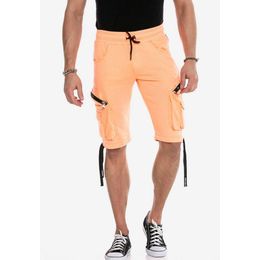 Cipo & Baxx Cipo & Baxx Shorts CK225 in sportlichem Look, orange