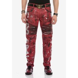 Cipo & Baxx Cipo & Baxx Bequeme Jeans mit Farbbeschichtung, rot