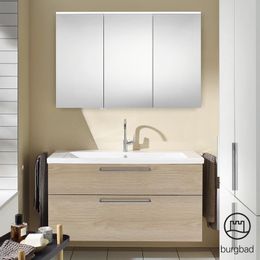 Burgbad Eqio Badmöbel-Set 3 Waschtisch mit Waschtischunterschrank und Spiegelschrank, SFAN123LF3180C0001P95,