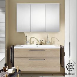 Burgbad Eqio Badmöbel-Set 4 Waschtisch mit Waschtischunterschrank und Spiegelschrank, SFAO123RF3180C0001P95,