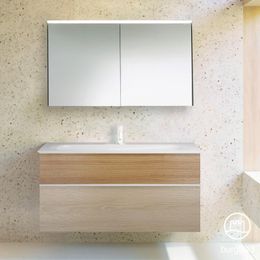 Burgbad Fiumo Badmöbel-Set Waschtisch mit Waschtischunterschrank und Spiegelschrank, SFXV122F3959FOT52C0001G0223,