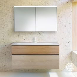 Burgbad Fiumo Badmöbel-Set Waschtisch mit Waschtischunterschrank und Spiegelschrank, SFXV122F3959FOT52C0001G0200,