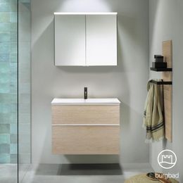 Burgbad Fiumo Badmöbel-Set Waschtisch mit Waschtischunterschrank und Spiegelschrank, SFXV082F3959C0001G0223,