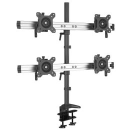 HFTEK Monitor-Halterung, (Tischhalterung für 4 Bildschirme von 15 – 27 Zoll mit VESA 75/100)