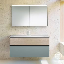 Burgbad Fiumo Badmöbel-Set Waschtisch mit Waschtischunterschrank und Spiegelschrank, SFXV122F3957FOT45C0001G0200,