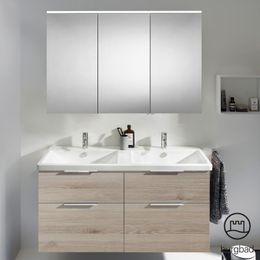 Burgbad Eqio Badmöbel-Set 5 Doppel-Waschtisch mit Waschtischunterschrank und Spiegelschrank, SFAQ123RF2632C0001G0146,