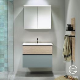 Burgbad Fiumo Badmöbel-Set Waschtisch mit Waschtischunterschrank und Spiegelschrank, SFXV082F3957FOT45C0001G0200,