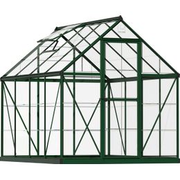 Palram - Canopia Gewächshaus Harmony, BxTxH: 185 x 246 x 208 cm, 0,7 mm Wandstärke, Set, inkl. Fundamentrahmen, mit klaren Polycarbonatplatten, grün, grün