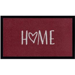 Fußmatte Magne, my home, rechteckig, Höhe: 5 mm, mit Spruch, Schrift Design, waschbar, robust, pflegeleicht, rutschfest, rot