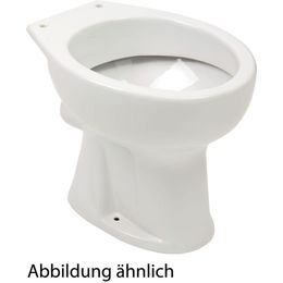 aquaSu - Stand wc, Flachspüler, Abgang waagerecht, bodenstehende Toilette, mit Stufe, Standard-Form, mit gängigen WC-Sitzen kompatibel, weiße