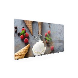 Primedeco Garderobenpaneel Magnetwand und Memoboard aus Glas Eis auf Löffel