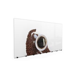 Primedeco Garderobenpaneel Magnetwand und Memoboard aus Glas Arme aus Kaffeebohnen