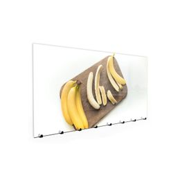 Primedeco Garderobenpaneel Magnetwand und Memoboard aus Glas Bananen auf Brett