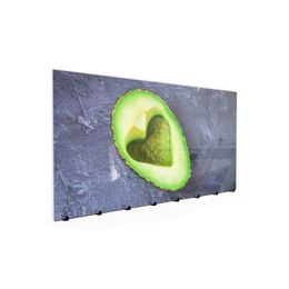 Primedeco Garderobenpaneel Magnetwand und Memoboard aus Glas Herz in Avocado