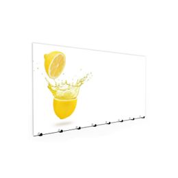 Primedeco Garderobenpaneel Magnetwand und Memoboard aus Glas Saft aus Zitrone
