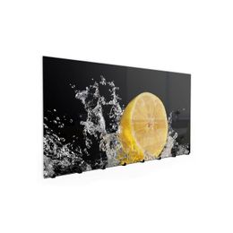Primedeco Garderobenpaneel Magnetwand und Memoboard aus Glas Zitrone auf Wassersplash