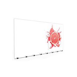 Primedeco Garderobenpaneel Magnetwand und Memoboard aus Glas Blutorange mit Spritzer
